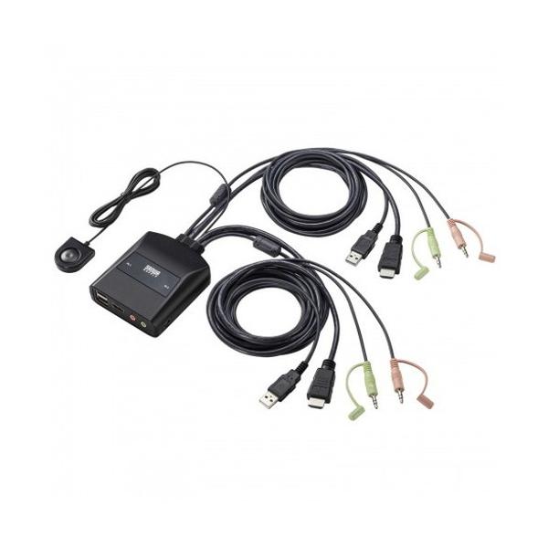 【発売日：2025年02月17日】パソコン2台を1組のHDMIディスプレイ・USBキーボード・USBマウスで切替えて使用できる4K/60Hz対応、手元切り替えスイッチ付きのパソコン自動切替器。商品特徴●パソコンのUSBポートより電源を供給し...