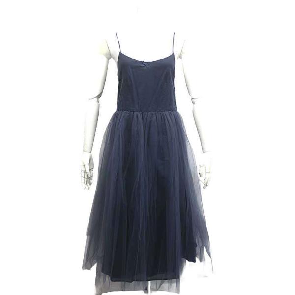 【ブランド/メーカー】Bilitis dix-sept ans ビリティスディセッタン【カテゴリ】ワンピース 【色】ネイビー【サイズ】 F【サイズ詳細】 　　総丈約92cm、身幅約33cm、肩幅約-cm、袖丈約-cm、裄丈約-cm、ウエスト...