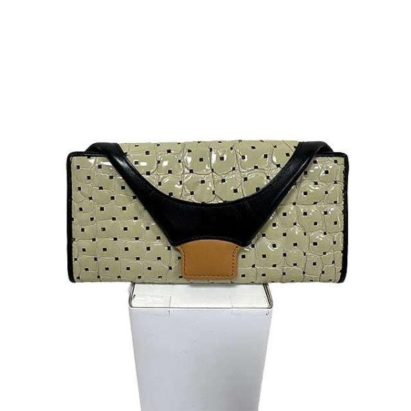 【ブランド/メーカー】HIROKO HAYASHI　ヒロコハヤシ【カテゴリ】財布【色】ベージュ【素材】leather【サイズ詳細】　　 W約18cm、H約9.5cm、マチ約2cm【仕様】　　　　開閉タイプ：スナップボタン　　　　カード入れ×...