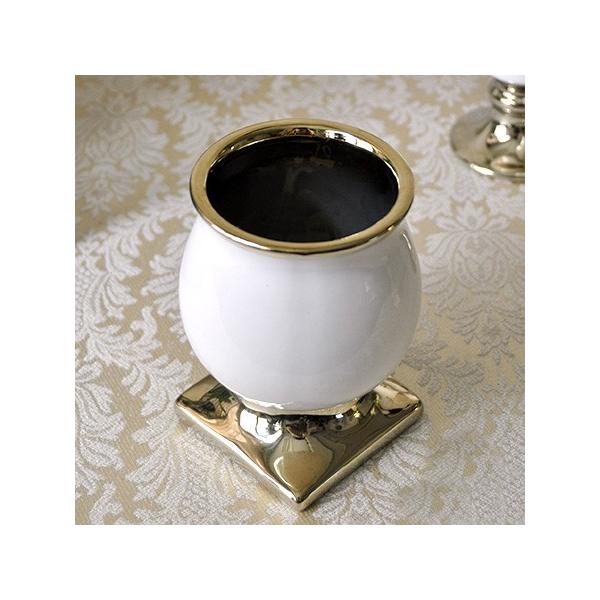 ホワイトシルバーミニボールベースラウンドベース・花瓶・一輪挿しREHM-2842スタイリッシュなフラワーベース