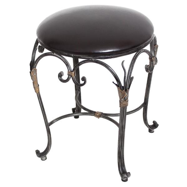 【送料無料】ダークブラウン ロートアイアン ラウンドスツール 丸椅子 1人掛け椅子 スツール Wrought Iron 玄関 サイドチェア コンパクト おしゃれ アイアン 玄関 インテリア プレゼント ギフト お祝 贈り物 新築 改築REF...