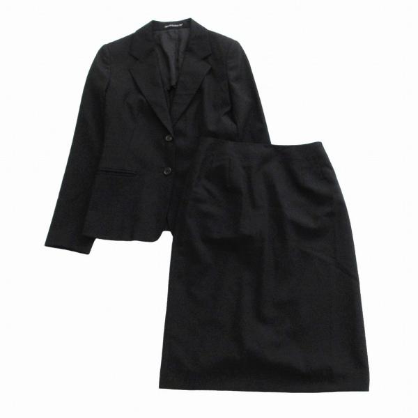 ・商品名【INED イネド traditionnel  スカートスーツ セットアップ 2B ひざ丈 ブラック サイズM レディース 】・表記サイズ【9(M)】【肩幅】38cm"【身幅】44cm"【着丈】59cm"【袖丈】58cm"【ウエスト...