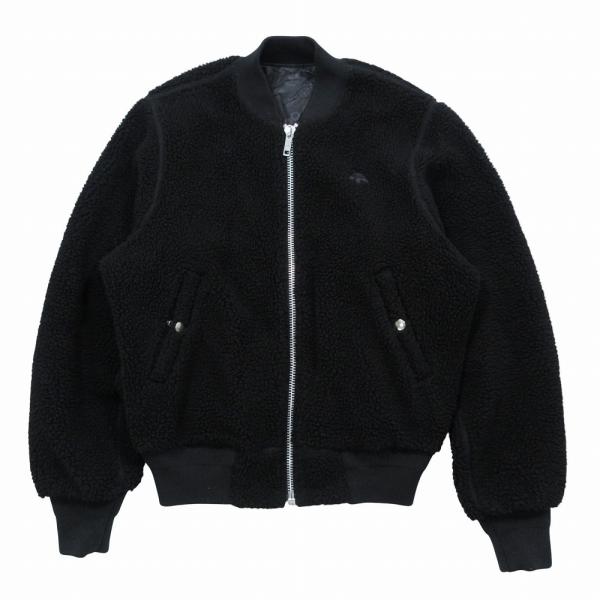 ・商品名【17AW Alexander Wang × adidas アレキサンダーワン Reversible Bomber リバーシブル ジャケット 総柄 ボア XS 黒 メンズ】・表記サイズ【XS】【肩幅】42.5cm"【身幅】61cm"...