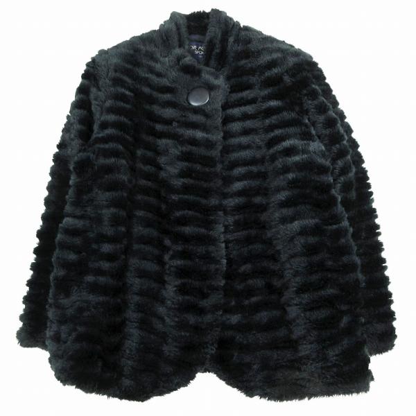 ・商品名【LOVE MODOCC SPORTS ラブモドック フェイクファーハーフコート アウター ブラック サイズM 日本製 レディース】・表記サイズ【11A2(M)】【肩幅】39cm"【身幅】58cm"【着丈】62cm"【袖丈】56cm...