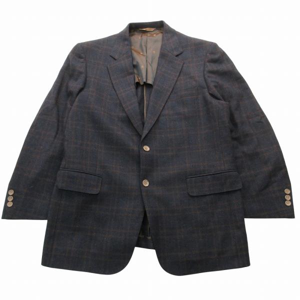 ・商品名【HENRY POOLE ヘンリープール FRATELLI TALLIA DI DELFINO ウール カシミヤ混 チェック柄 テーラードジャケット 98AB6 L】・表記サイズ【98AB6(L)】【肩幅】48cm"【身幅】59cm...