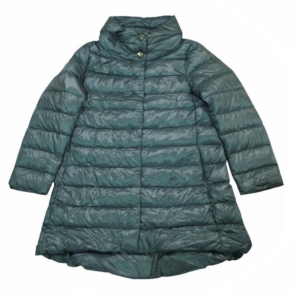 ・商品名【HERNO ヘルノ イコニコ ダウン ジャケット コート スタンドカラー Aライン ナイロン 軽量 ICONICO 42 M グリーン レディース】・表記サイズ【42/M】【肩幅】38cm"【身幅】51cm"【着丈】75cm"【袖...