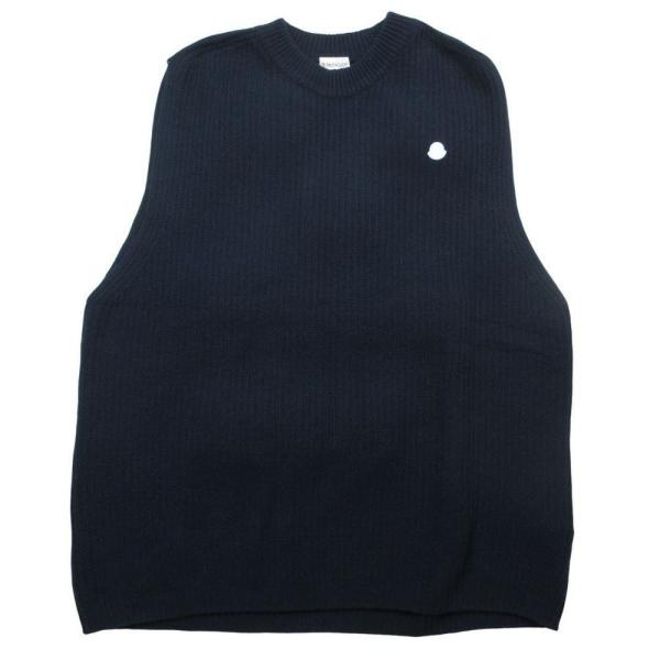 ・商品名【21aw MONCLER GENIUS × HYKE モンクレール ジーニアス ハイク ニットベスト ノースリーブ セーター L ネイビー レディース】・表記サイズ【4/L】【身幅】65cm"【着丈】76cm"【その他】・素材【画...
