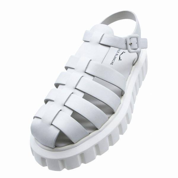 ・商品名【美品 VOILE BLANCHE ボイル・ブランシェ GRENELLE SPIDER レザー 厚底サンダル ホワイト サイズ23cm レディース】・表記サイズ【36(23cm)】【最大幅】11cm"【アウトソール】27cm"【その...