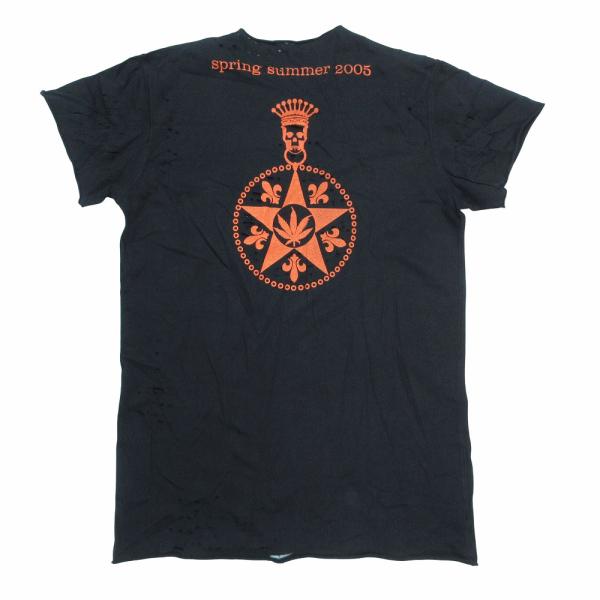 ・商品名【lucien pellat-finet ルシアンぺラフィネ 穴あき加工クルーネック Tシャツ トップス 半袖 ORH351 M ブラック メンズ】・表記サイズ【M】【肩幅】42cm"【身幅】49cm"【着丈】71cm"【袖丈】16...