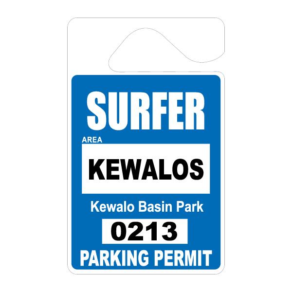 【商品コード】720056-ra001【商品名】パーキング パーミット レプリカ タグ (Parkig Permit Replica Tag) "SURFER Kewalo Basin Park"【カラー】ブルー