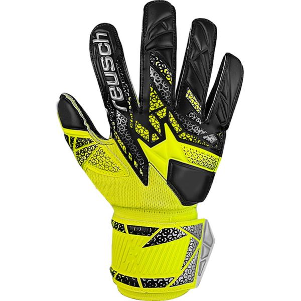 メーカー　REUSCH　ロイシュアトラクト シルバー ジュニア品番：5562215 2025(2025)セイフティイエロー/シルバー/ブラック4,5,6,7￥6,000（税込 ￥6,600）●パーム:ロイシュグリップシルバー●カット:エクス...