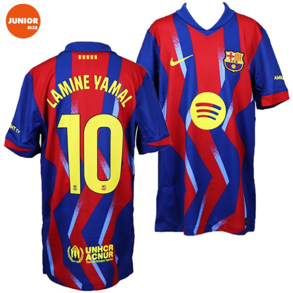スペイン ラ・リーガ　FCバルセロナ2025-26 シーズン フォース レプリカシャツユーロ史上最年少出場、最年少得点、決勝出場の記録も持つ18歳。サッカー スペイン代表ラミン・ヤマル・ナスラウィ・エバナ選手のオフィシャルマーキング入りのモ...