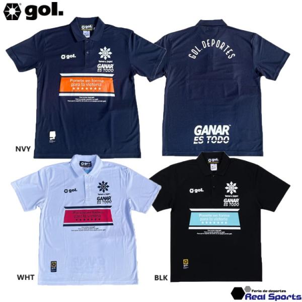 ・フロントフェイスは gol. のベーシックロゴデザインとキャッチーなオリジナルロゴデザインを採用。バックプリントにはアーチの形状GOL.DEPORTES と GANAR ES TODO を採用。・襟はリブ仕様・ポリエステル 100% の上...
