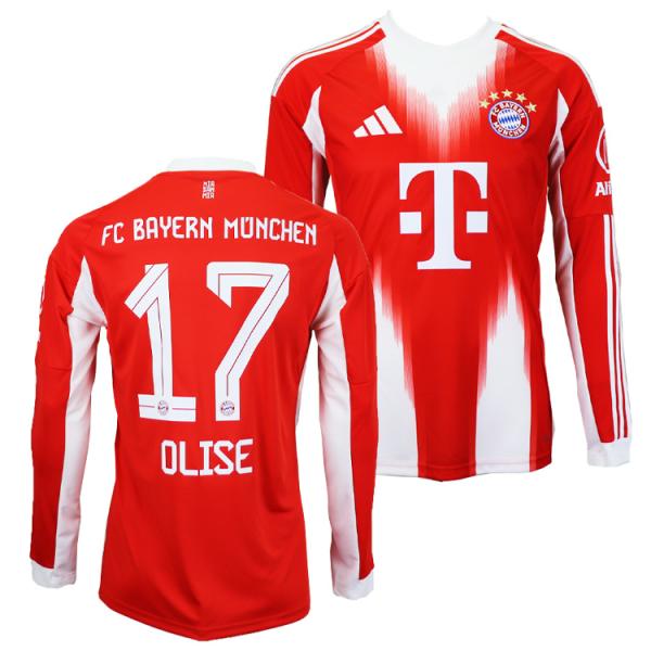 ドイツ ブンデスリーガ FCバイエルン ミュンヘン2025-26シーズン HOME L/S レプリカシャツサッカー フランス代表 MFミカエル・オリーズ選手のオフィシャルマーキング入りのモデルシャツ本体メーカー希望小売価格 ￥14,300-...