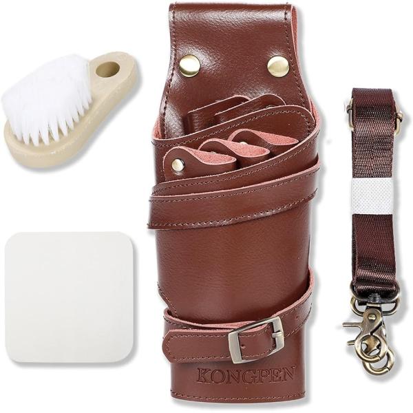 バリエーションコード : 2B203K3650・「丈夫な本革を日々の生活に」高品質な本革を使用し、クラシカルなシザー5丁対応の美容師、トリマー専用シザーケース（シザーバック）です。お手入れブラシ・シザー用セーム革・説明書を同梱しておりますの...