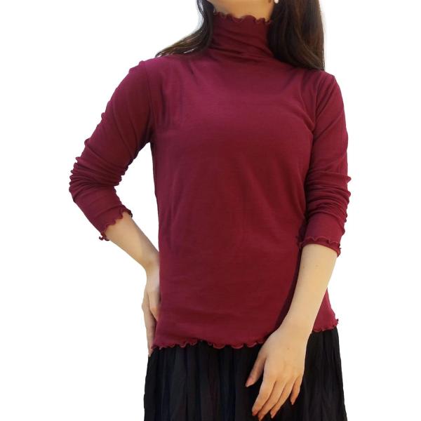 バリエーションコード : 2B21SVHNIJ・80番手のとても細い強撚糸を使用したフライス生地です。フライス編みは通称ゴム編みでよく伸びる生地です。この薄い生地を2重にすることで2枚の生地の間の空気の層が体温を吸収し保温効果をもたらします...