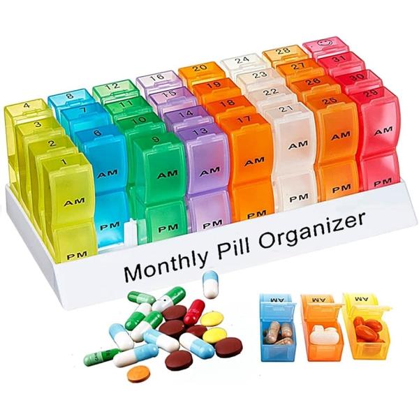・v毎日お薬を飲む必要の有る方必携のお薬ケース、ピルケース、サプリメントケース、くすりケース、ピルボックス、習慣薬箱です。1ヵ月31日分のお薬を一日ごとに区分けして収納し、月毎に一括管理でき、飲み忘れの防止になります。・v時々しか訪問できな...
