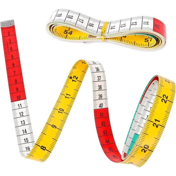 「両面目盛」両面表記で、最大150cm(60インチ)まで計測できます。目盛は表裏両面についています、色鮮やかなで、目盛りがはっきり見せます。「安全な素材」PVC、ガラス繊維の材質を採用して、耐久性、柔軟なテープ、無毒無味、高温抵抗、腐食抵抗...