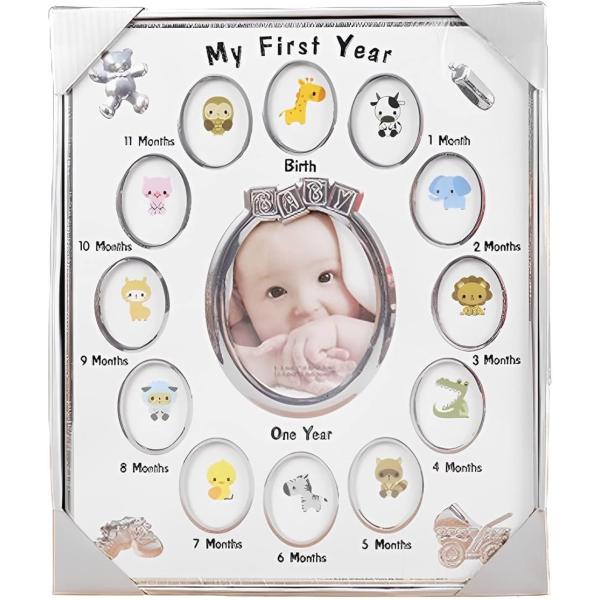 バリエーションコード : 2B2G8ULVYO・ベビーフォトフレーム（卓上・壁掛けどちらもOK） 生後12カ月の赤ちゃんの成長記録を一つのフォトフレームで飾れ事ができる写真立てです＊ 生まれてから1歳になるまで、赤ちゃんの成長が一度に見られ...