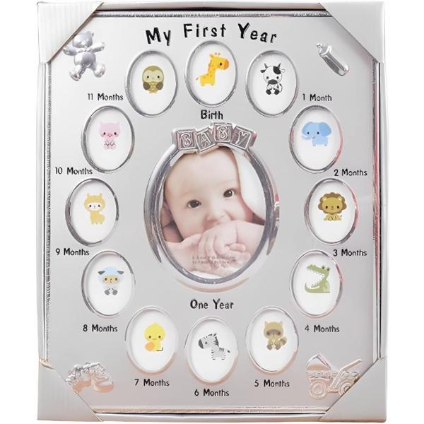 バリエーションコード : 2B2G8ULVYO・ベビーフォトフレーム（卓上・壁掛けどちらもOK） 生後12カ月の赤ちゃんの成長記録を一つのフォトフレームで飾れ事ができる写真立てです＊ 生まれてから1歳になるまで、赤ちゃんの成長が一度に見られ...