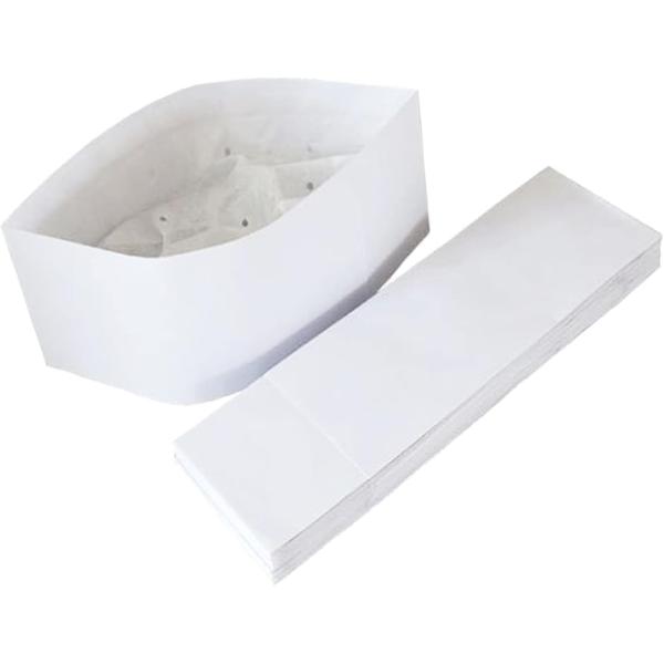 バリエーションコード : 2B2Q6W5UGQ・メイン素材: paper・素材構成: paper・使い捨ての厨房コック帽です。無地ホワイトとブルーラインの2タイプ、それぞれ50枚、100枚セットからお選びいただけます。・長さ調節可能なフリー...