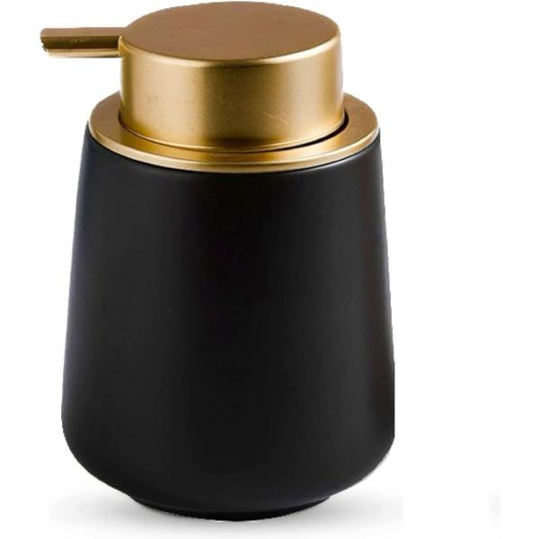 バリエーションコード : 2B2QNF5U0F「サイズ」容量：320ml、重量：約0.43kg、幅9.2x高さ12.5cm「材質」ボトル：陶器、ポンプ：プラスチック、ボトル本体周辺：ゴム塗装、 高級感のある磁器のセラミック製のディスペンサー...