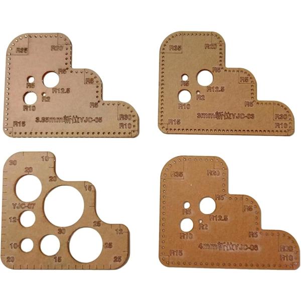 バリエーションコード : 2B2TVQHI43・「全4種類セット」財布やキーケース、パスケースなどの小物制作に。レザークラフト初心者にもおすすめのお得なテンプレート4枚セットです。・「カーブが苦手な方に」角の丸みを揃えられる曲線定規です。様...