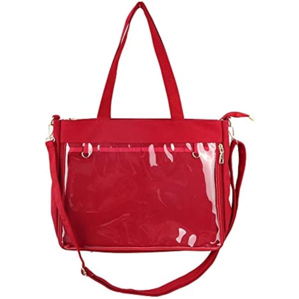 バリエーションコード : 2B2WW4CN0P・推し活動にお勧めしたい透明ビニールポケット付きのトートバッグです。・外側のポケットには缶バッジ、小さいぬいぐるみ、ピンバッジ、キーホルダーやラバーストラップをなどを入れ、自分なりのオリジナル推...