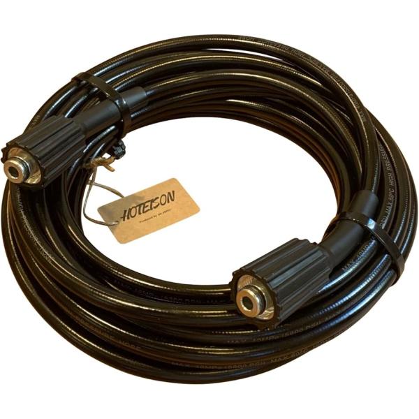 ・家庭用高圧洗浄機の高圧ホース10m（両端M22めねじ）になります。・本体側の高圧ホース差込口がM22おねじ（内径15mm）の高圧洗浄機 標準ホースの延長にお使い頂けます。・純正ホースよりも軽量で折れにくい、取り回し易いホースとなっています...