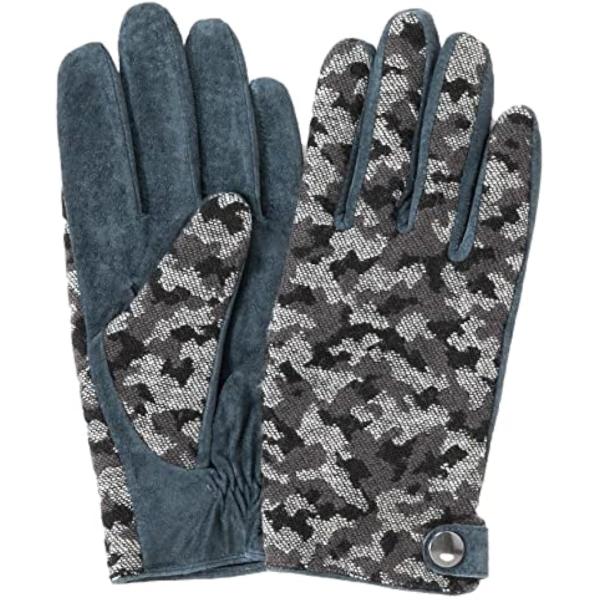 バリエーションコード : 2B293CPTC5柔らかくキメ細やかで肌触りのよいピッグスエード素材にウール混の迷彩柄が個性的な、ミリタリー風グローブです。内側には起毛素材を使用しています。カラーリングは甲側、掌側で異なるツートン仕様。ELLE...
