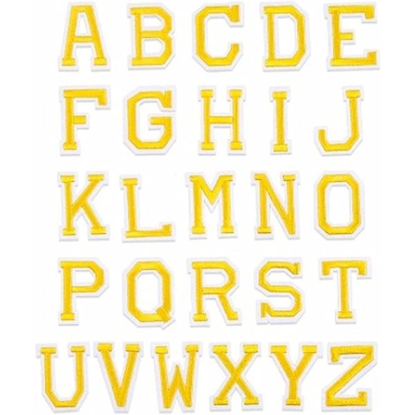 バリエーションコード : 2B4G6NLYYO・「おしゃれなアルファベットワッペン」ゴールドのおしゃれでかわいいアルファベットのワッペン。AからZまでの26枚入りワッペンセットです。刺繍ならではの立体感と光沢があり高級なイメージのアップリケ...