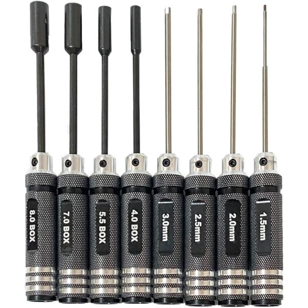 バリエーションコード : 2B4NQ5P8KV・ラジコンカーの組み立てに：ミニ四駆用の必須工具である、プラスドライバーとナットを締めるレンチのセットです。小さなミニ四駆の整備に適した軸の長さ調整ができ、そして滑りにくい太めのグリップにより締...