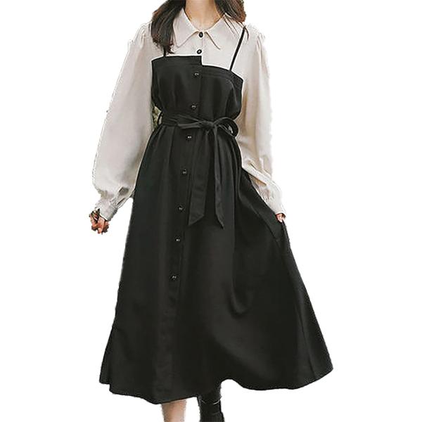 バリエーションコード : 2B4VSHTVCQ・レイヤードスタイルのミドル丈ワンピースでこなれ感をGEYYT。付属のリボンベルトで２WAYの着こなしが可能です。カジュアルからしっかりとしたシーンにもご利用いただけます。程よいルーズフィット感...