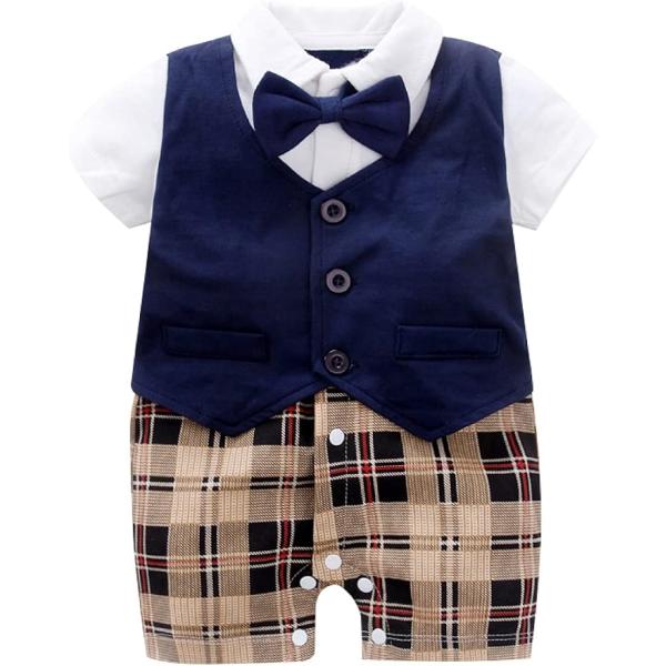 バリエーションコード : 2B4YCUI6OR・素材構成: 100% 綿・v「 ベビーから背伸び 」 きちんと感が出てちょっと大人っぽい正装が可愛らしい洋服です。蝶ネクタイを外せば普段着用にカジュアルダウン、ちょっとしたお出かけが楽しみ＊代...