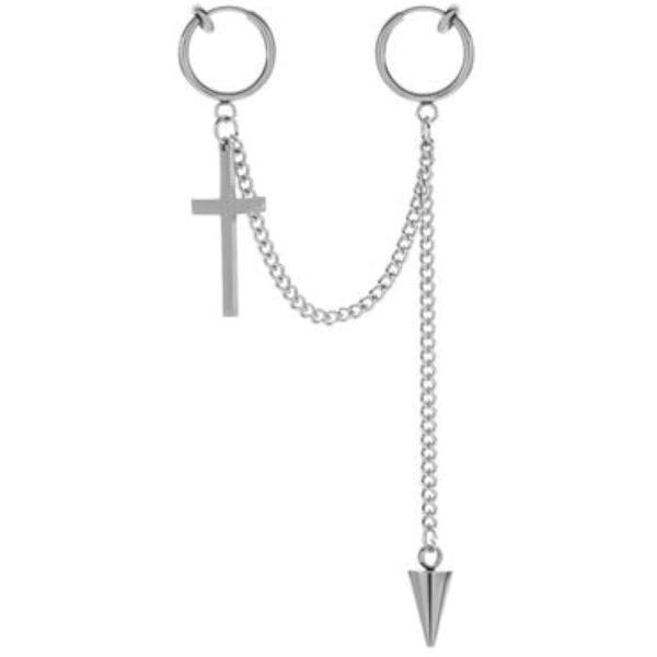 バリエーションコード : 2B62RIDO14「デザイン」クロスチャームとスパイクモチーフをロングチェーンで繋いだ、韓国系トレンドど真ん中の存在感デザイン。揺れるたびに光を受けてシャープに輝き、横顔をスタイリッシュに演出します。シンプルなフ...