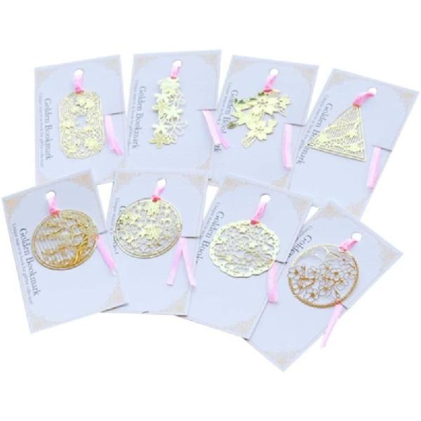 ・日本の代表的な花の桜のモチーフが美しいしおり。細やかに金属加工を施したブックマーカー8枚セット＊・本やノート、手帳に挟むことで、素敵な読書の時間を演出。素材も紙ではないので、長くご使用になれます。・大切な人へのプレゼントやお祝い、贈り物と...