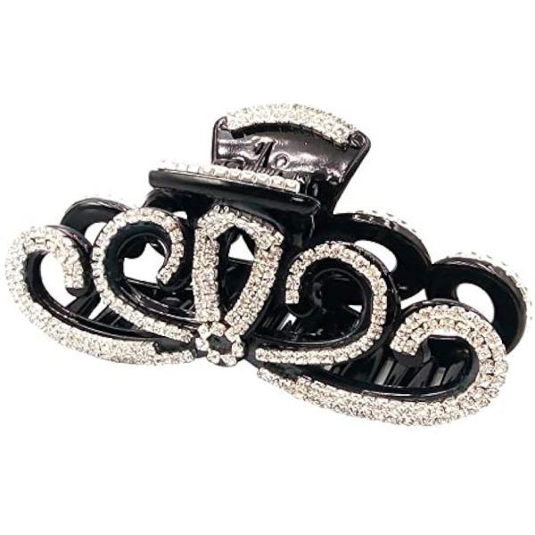 ・キラキラ輝くクリスタルストーンを贅沢にあしらった存在感のあるヘアクリップです。使い勝手のいい黒いプラクリップをベースにしているから、実用性と美しさがばっちり両立。・リボン全体にクリスタルを使ったヘアアクセサリーなので、光に反射してキラキラ...