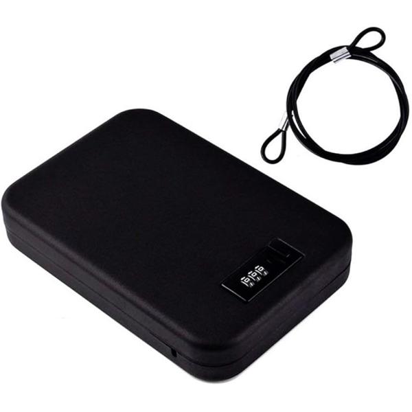 ・v 持ち運びらくらく、保管場所を選ばない小型のセキュリティボックスです。盗難防止用のワイヤー付き。・v「商品説明」本製品サイズ：約24cmx16.5cmx4.5cm v「重量」約1.35kg v 材質：冷延鋼板 v「内容物」ダイヤル式ミニ...