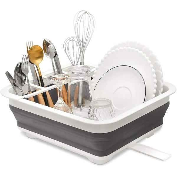 ・「便利に使える水切りかご」食器（平皿・お椀・お箸とか）をきれいに洗った後、直接水切りかごに載せます。平皿が重ならないので早く乾けます。お箸やスプーンなどを立てられる仕切りが付いており、便利に使えます。かごの形なので割れる心配も不要です。・...