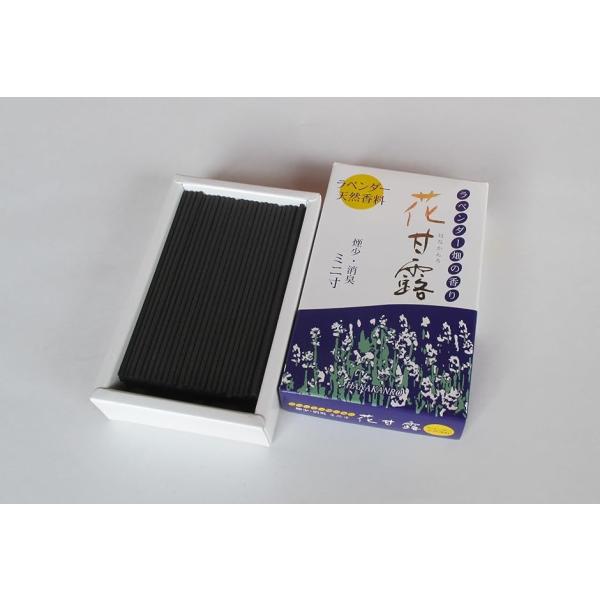 お線香の主原料：活性炭・椨粉・紀州備長炭木酢液・植物抽出消臭剤・香料（ラベンダー）内容量：約50g 煙の量：煙少線香の長さ:約9cm 燃焼時間:約15分 商品寸法・重量：72x25x115mm82g