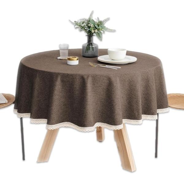 バリエーションコード : 2B91DPTK45「北欧風テーブルクロス」お洒落で可愛い北欧デザインのフリンジ付き円形テーブルクロスです。日常の食卓を華やかに彩ります。このテーブルクロスは、撥水・防水機能を備えたポリエステル素材で、食事中の汚れ...