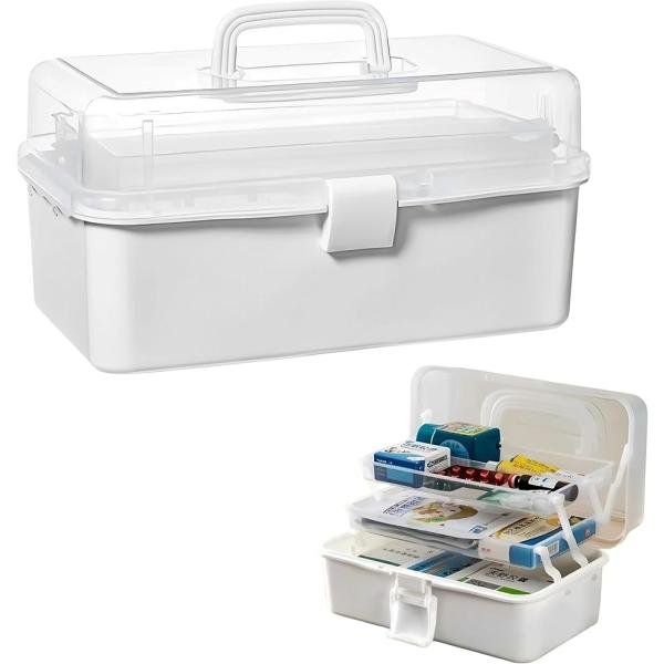 バリエーションコード : 2BRONIT44O「一目でわかる透明収納」 透明なデザインで、救急箱の中身が一目で確認できます。常備薬や応急処置用品をスッキリ整理し、必要なものを素早く取り出せます。上段には仕切りがあり、綿棒や感冒薬をしっかり分...