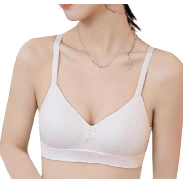 バリエーションコード : 2B935Q8CV2「快適な着心地」ジュニアブラは、ノンワイヤー設計とコットン混素材を使用しているため、長時間の着用でも快適さを保ちます。通学や部活動など、日常のあらゆるシーンでストレスフリーな着心地を提供します。...