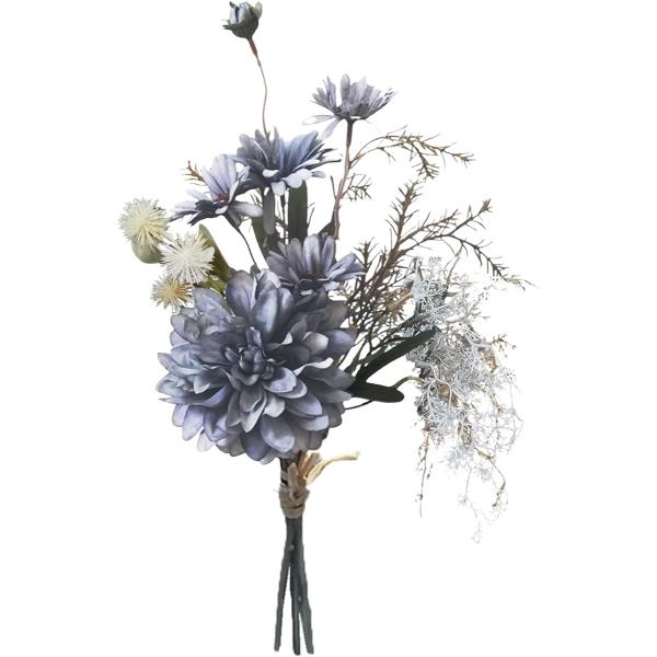 バリエーションコード : 2B91QNOVDIアンティーク風の造花: くすみのある色合いがアンティーク調の雰囲気を醸し出します　こちらは、鮮やかな花とはひと味違ったシャビーな魅力で楽しめる「ドライフラワー風フェイクブーケ」 ダリア です。手...