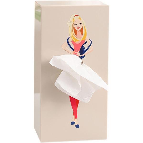 バリエーションコード : 2B95J3CVPR「スカートデザインのお洒落なティッシュケース」取り出し口のティッシュが女性のスカートのような形になり、見た目にも楽しくオシャレなティッシュボックスです。「お洒落なインテリアとして」ユニークなデザ...