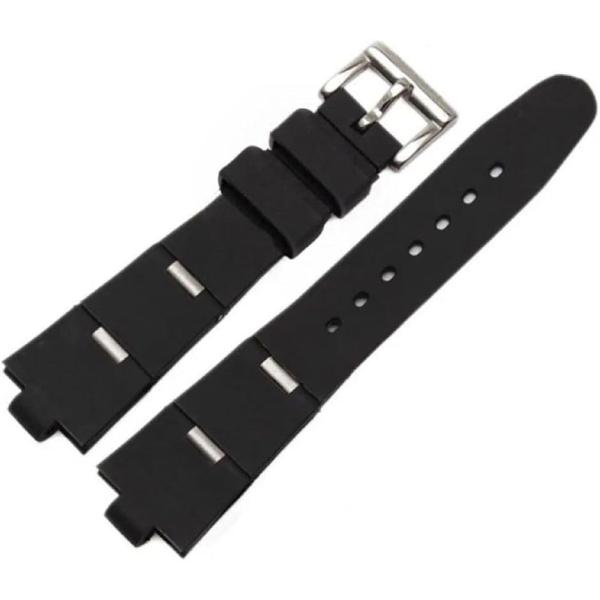 バリエーションコード : 2B9P89F539「商品仕様」ブラックxシルバー ラグ側：ベルト幅22mm(凸部分8mm) バックル側：ベルト幅16mm、厚さ約3mm　長さ：長い方115ミリ、短い方75ミリラバー素材の腕時計交換用ベルト。ブルガ...