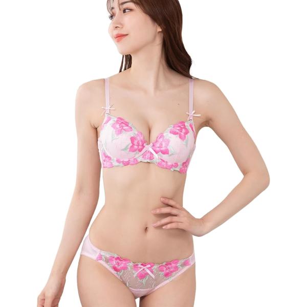 バリエーションコード : 2B9JLU1R6K「内容」ブラジャー＆ショーツセット「カラー」ピンク　イエロー「サイズ」A65 A70 A75 A80 B65 B70 B75 C65 C70 C75D70 D75 D80 D85 E70 E75...
