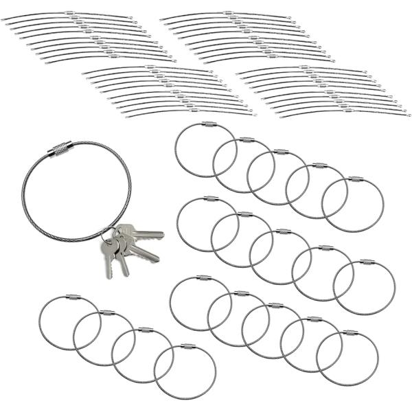 バリエーションコード : 2BU8GYNYVY「選べるサイズと本数」 15cmのワイヤーキーホルダーで、5本、10本、20本、50本、100本のセットをご用意。シルバーはシンプルで使いやすく、カラフルは識別しやすくデザイン性も抜群。家庭やオ...