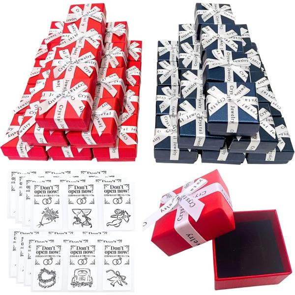 バリエーションコード : 2BUIIKDNOF「商品仕様」BOXサイズ：約5cm角（高さ約3.5cm），BOX素材：紙，セット数：赤BOXx24個、紺BOXx24個（計48個）、シール48枚