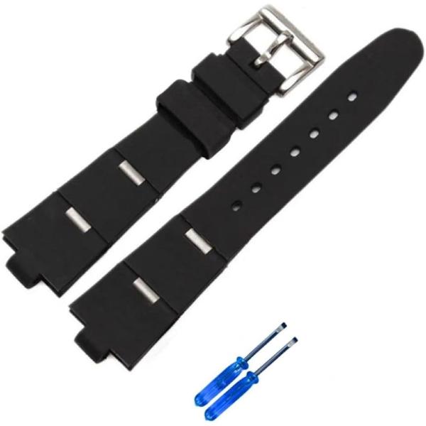 バリエーションコード : 2B9P89F539「商品仕様」ブラックxシルバー ラグ側：ベルト幅22mm(凸部分8mm) バックル側：ベルト幅16mm、厚さ約3mm　長さ：長い方115ミリ、短い方75ミリラバー素材の腕時計交換用ベルト。ブルガ...